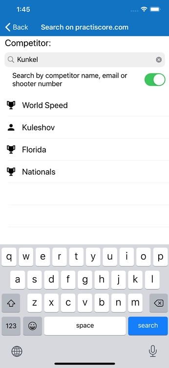 Search and load match results using PractiScore Competitor app - PractiScore Competitor App ...