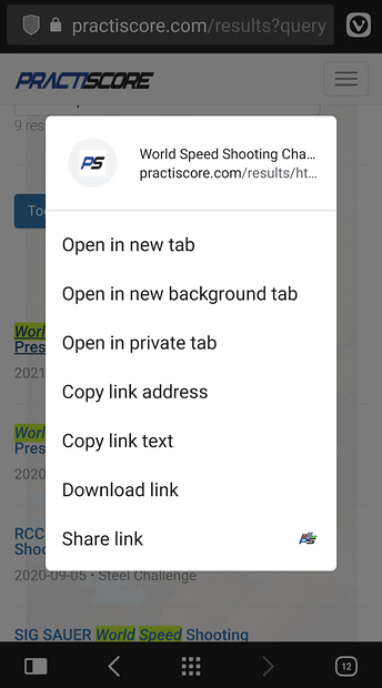 Search and load match results using PractiScore Competitor app ...