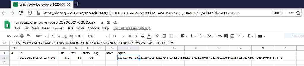 Importing PractiScore Log CSV export file to Google Sheets and Excel 365 - PraciScore Log App ...