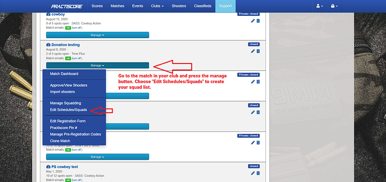 Setting up squadding for a match - Tutorials, Learn how to do Stuff - Practiscore Support Community