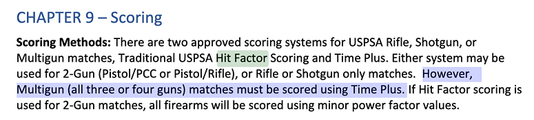 USPSA Multigun Hit Factor Scoring - USPSA - Practiscore Support Community