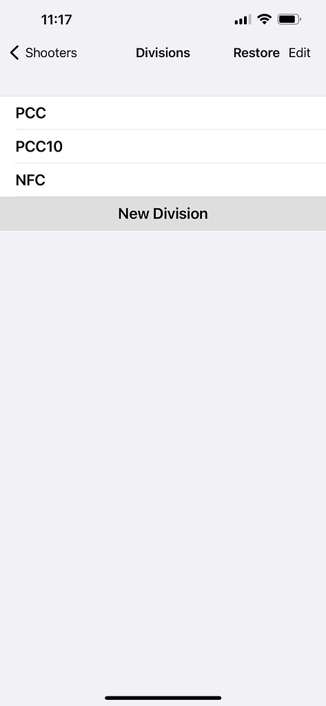 IDPA Divisions are wrong on new match setup on ipad - IDPA ...