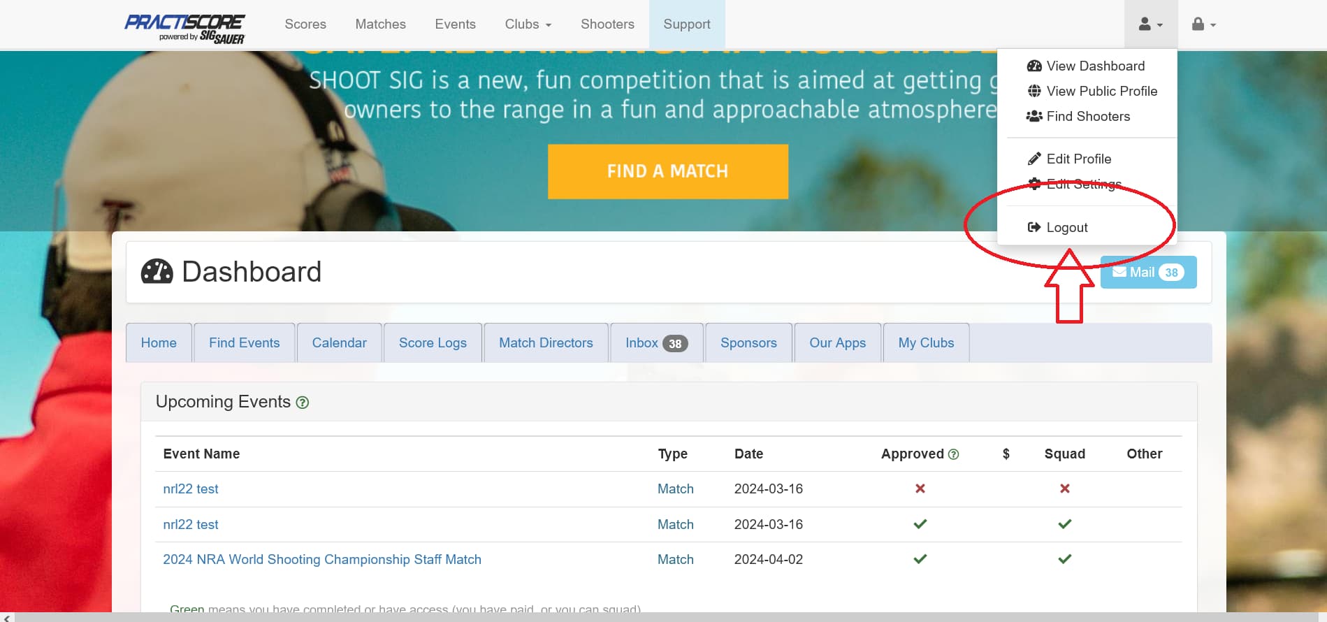 How can I change LogIn to another user - spouse - PractiScore.Com, the ...